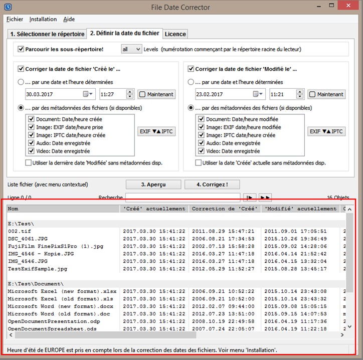 Comment modifier la date de création et date d'enregistrement