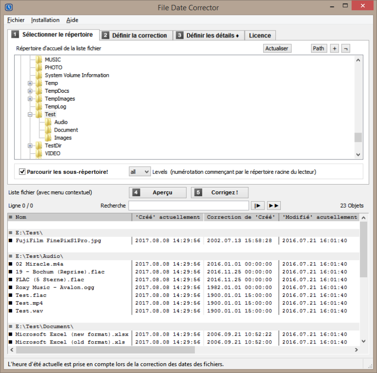 Comment modifier la date de création et date d'enregistrement
