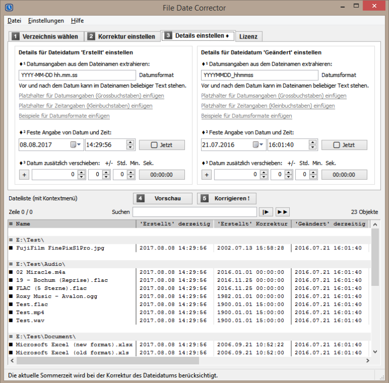 Dateidatum "Erstellt am" korrigieren